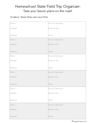Homeschool field trip organizer by State! - Forget Him Knot