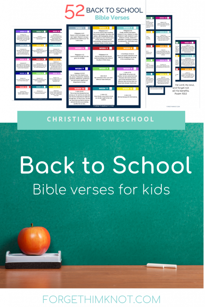 52 Back To School Bible Verses Free Printable - Forget Him Knot