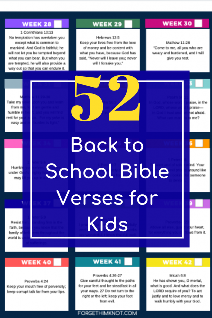 52 Back To School Bible Verses Free Printable - Forget Him Knot