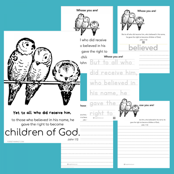 Free Bible Lesson John 1:12 Whose You Are as a Child of God - Forget ...