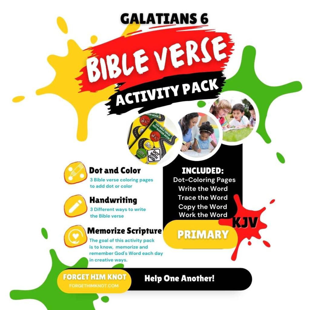Galatians 6 Bible Verse Coloring and Handwriting Printables- Primary ...