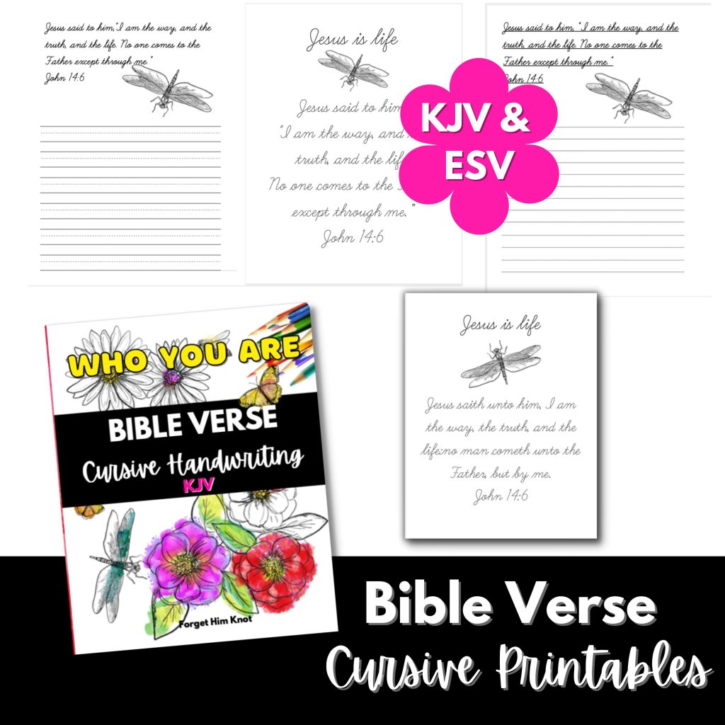 Who You Are Bible Verse Cursive Handwriting Printables - Forget Him Knot
