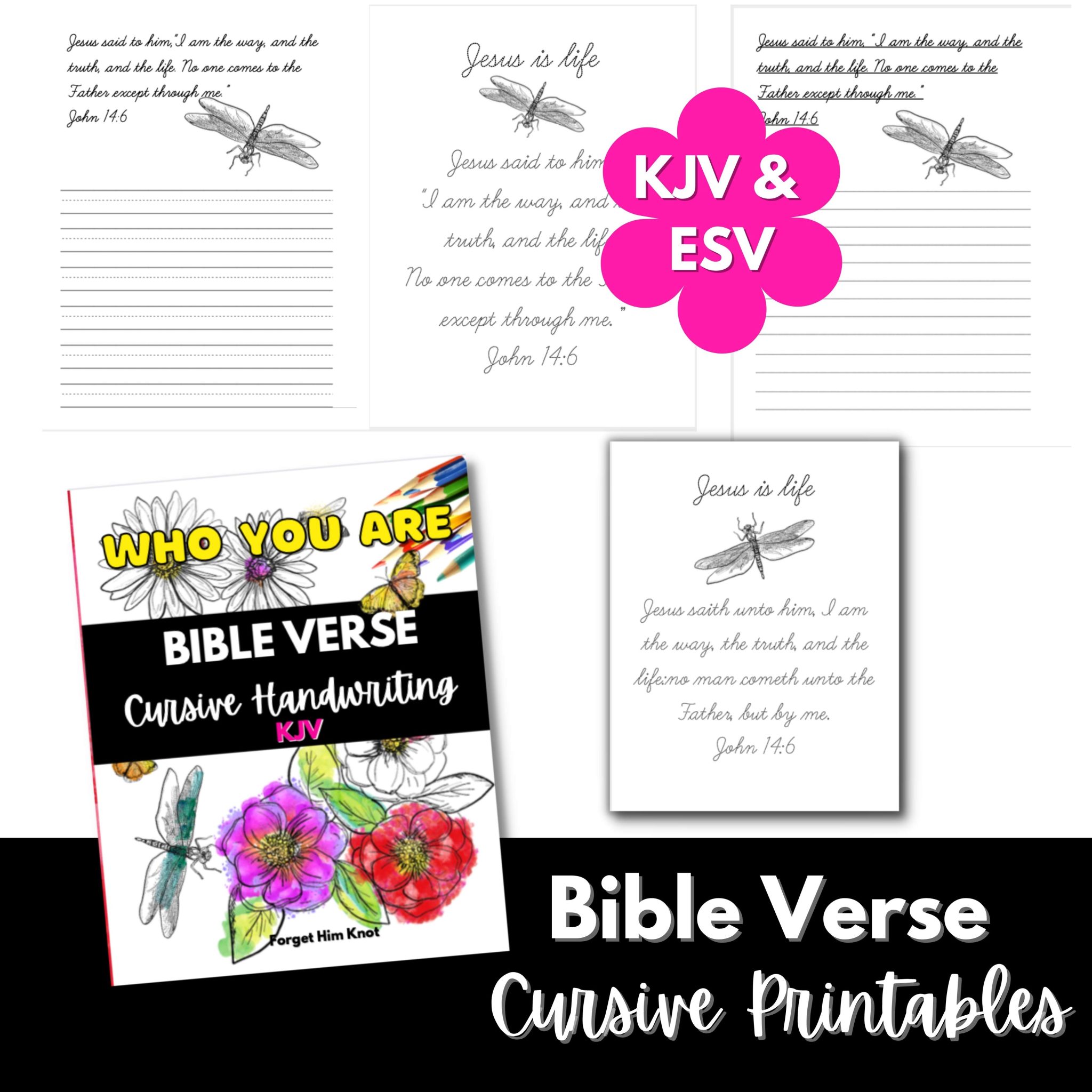 Who You Are Bible Verse Cursive Handwriting Printables - Forget Him Knot