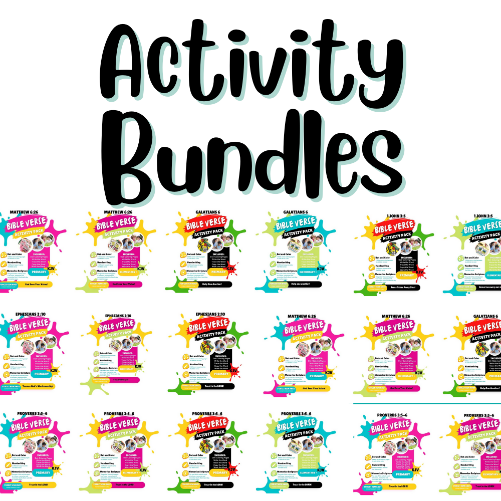 Bible Verse Activity Bundles for Kids of All Ages - Forget Him Knot