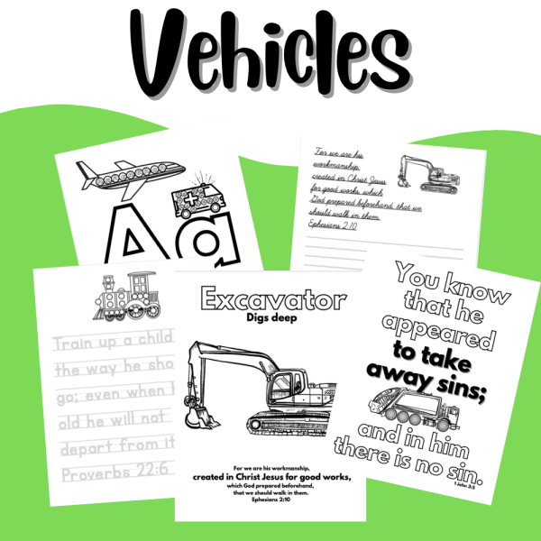 Cars and Transportation Vehicles Bible Verse Printables - Forget Him Knot