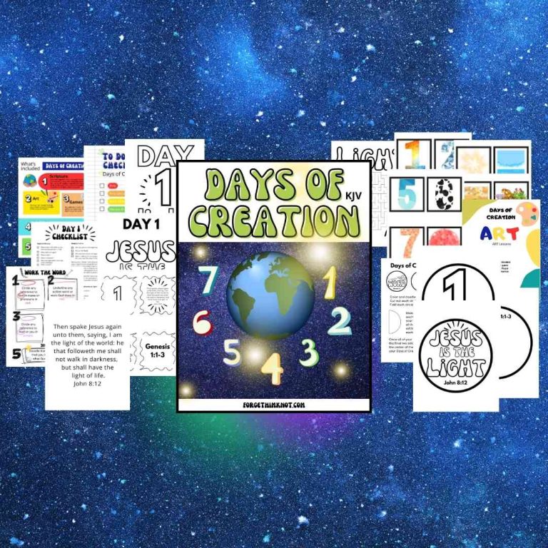 The Days of Creation Bible Printables for Kids - Forget Him Knot