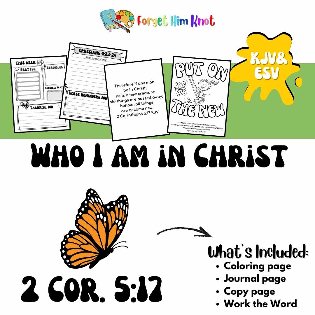 2 Corinthians 5:17 Bible Verse Printables for Kids Mini Bundle - Forget ...