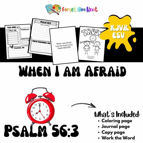 Psalm 56:3 Bible Verse Printables for Kids Mini Bundle - Forget Him Knot