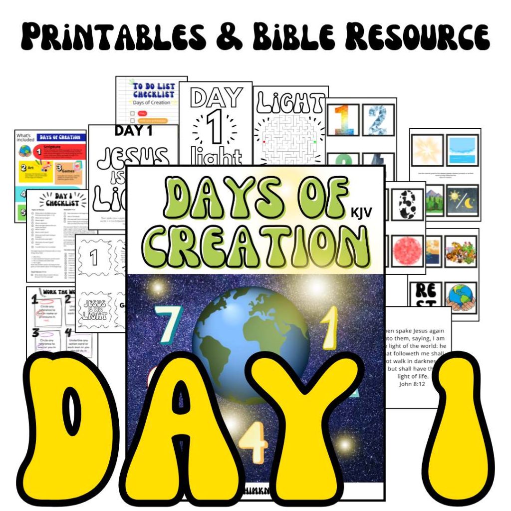 The Days of Creation Bible Printables for Kids - Forget Him Knot